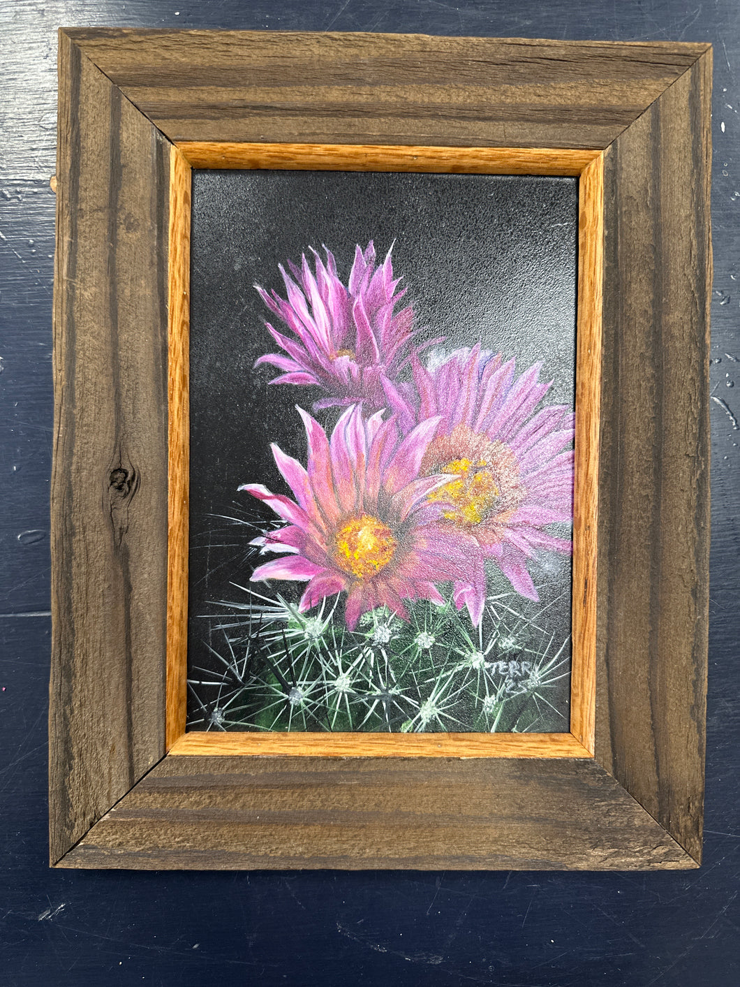 Original Signed Barrel Cactus Flower Art – Distinctive Interiors and Design